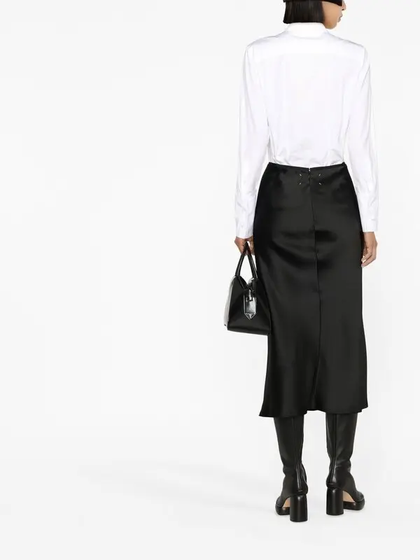MAISON MARGIELA Bias-cut Satin Midi Skirt
