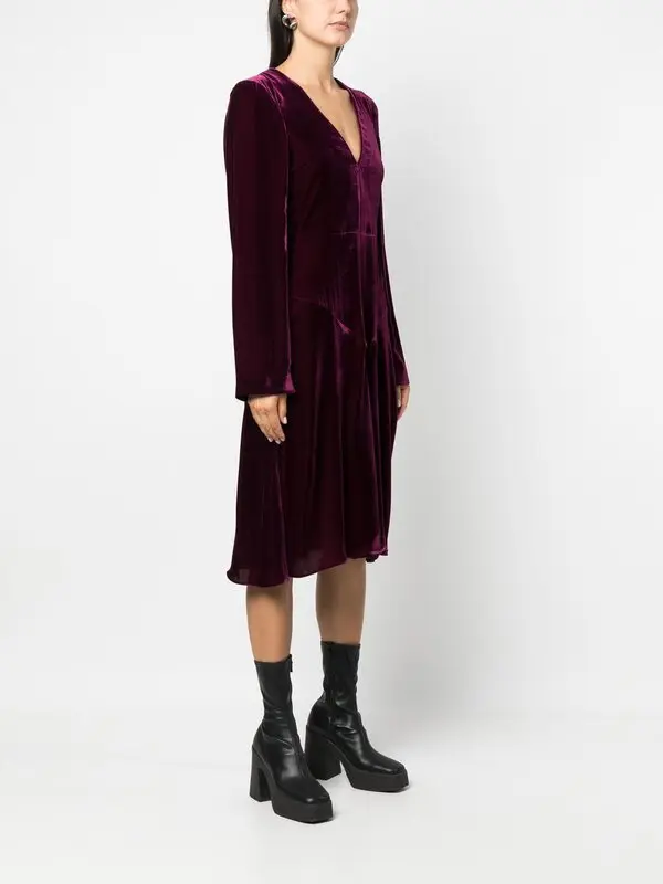 Stella McCartney Velvet V-neck Midi Dress