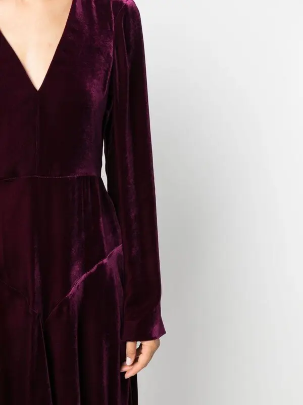 Stella McCartney Velvet V-neck Midi Dress