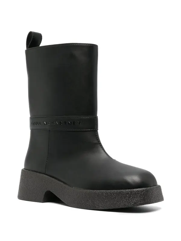 Stella McCartney Debossed-logo Boots - Black