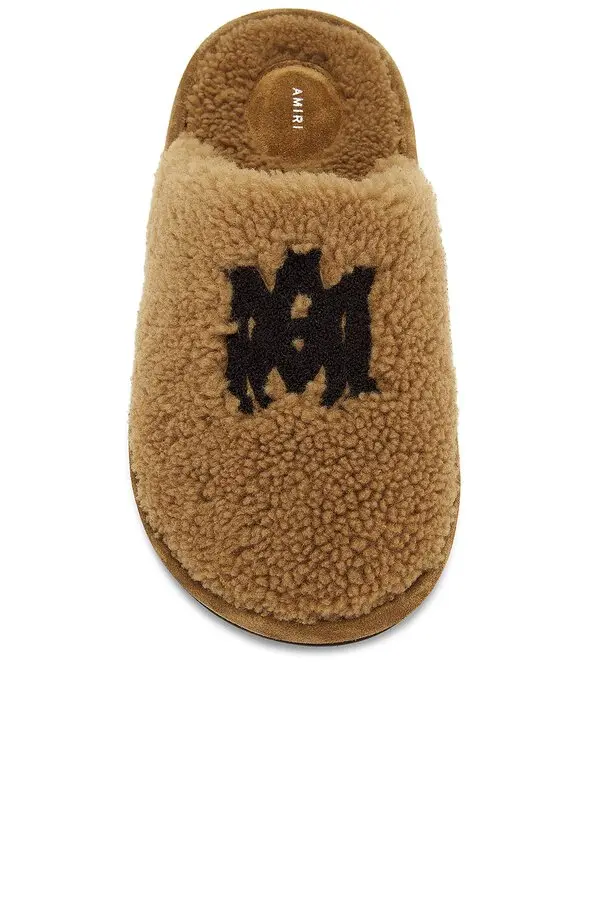 Amiri Ma Shearling Lux Slipper In Tan 82% Off Editorialist