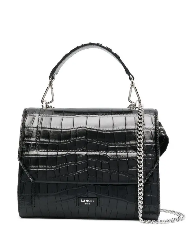 LANCEL Crocodile-embossed Leather Tote