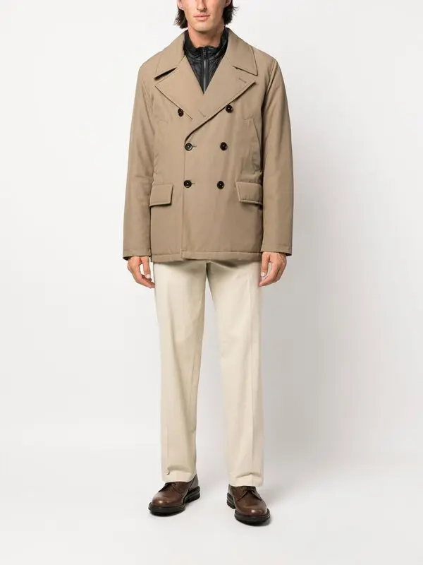 FAY Padded Double-breasted Jacket - Neutrals