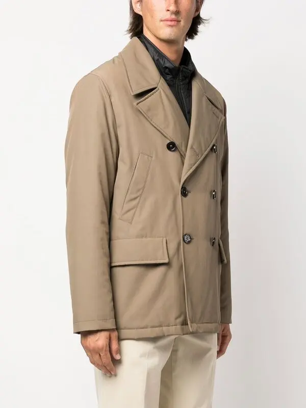 FAY Padded Double-breasted Jacket - Neutrals