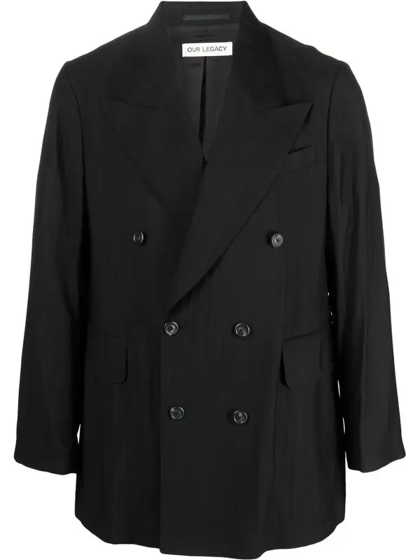 Our Legacy Crease-effect Double-breasted Blazer