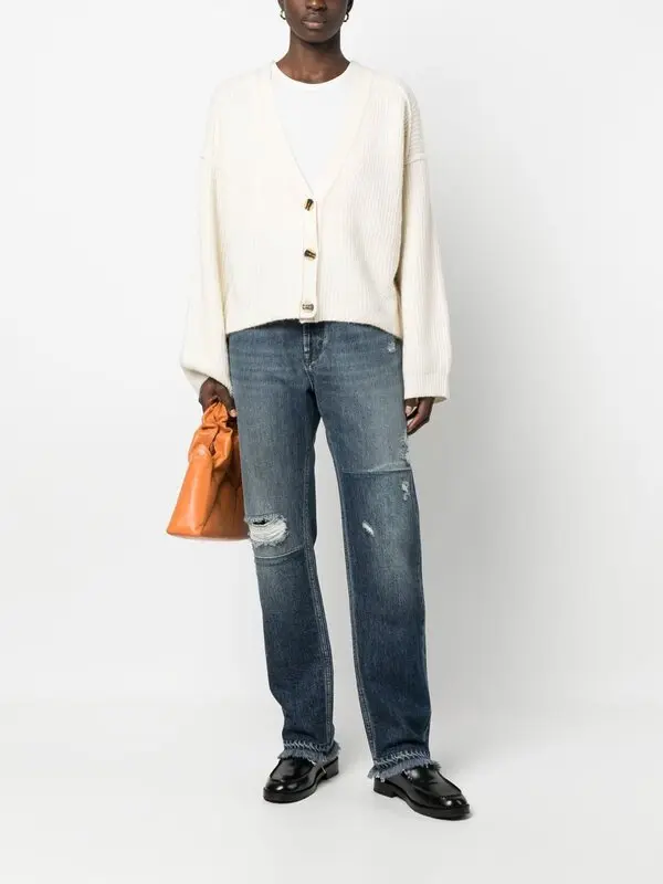 Jacob Cohen Distressed High-rise Straight Leg Jeans