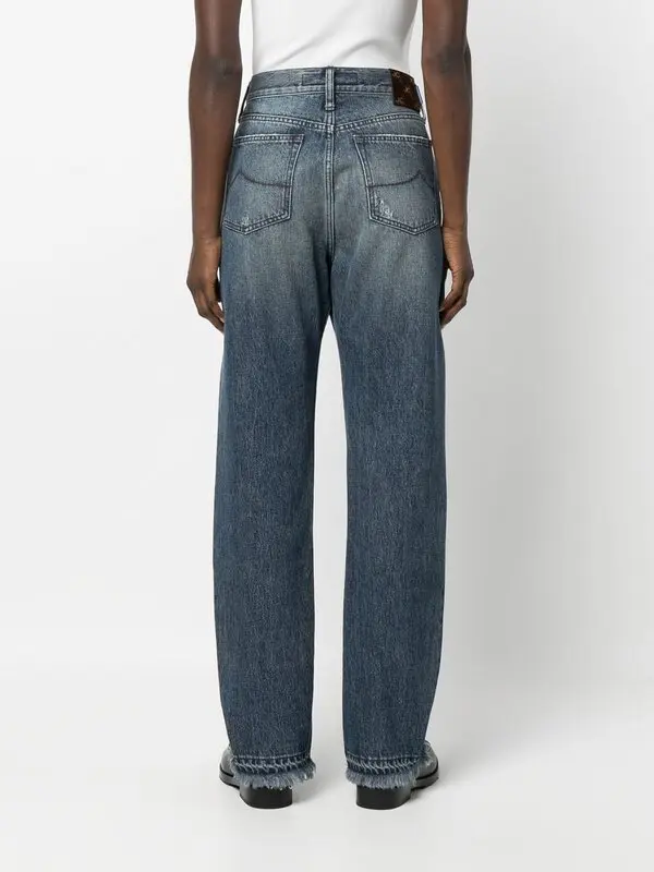 Jacob Cohen Distressed High-rise Straight Leg Jeans