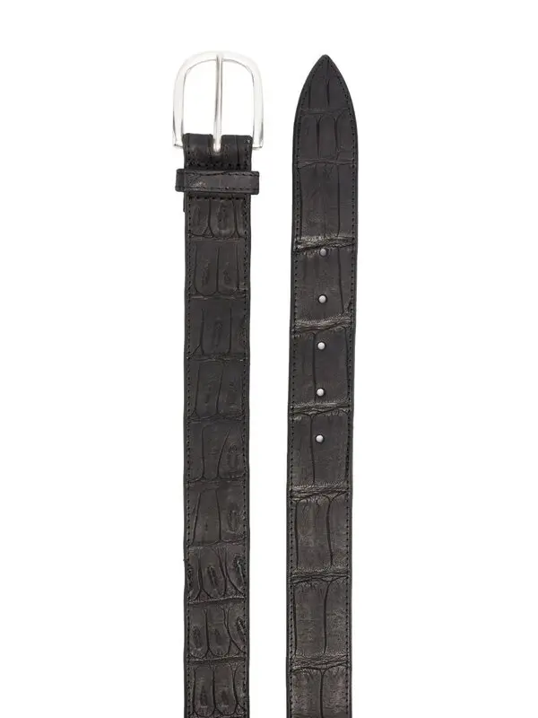 Orciani Animal-embossed Belt - Black