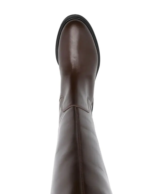 AeydĒ Knee-length Leather Boots - Brown