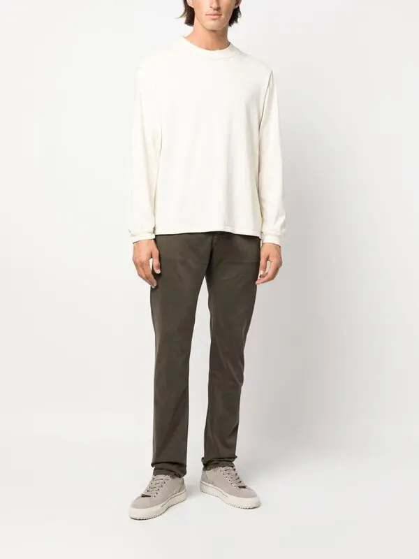 Jacob Cohen Straight-leg Trousers With Logo Patch - Brown