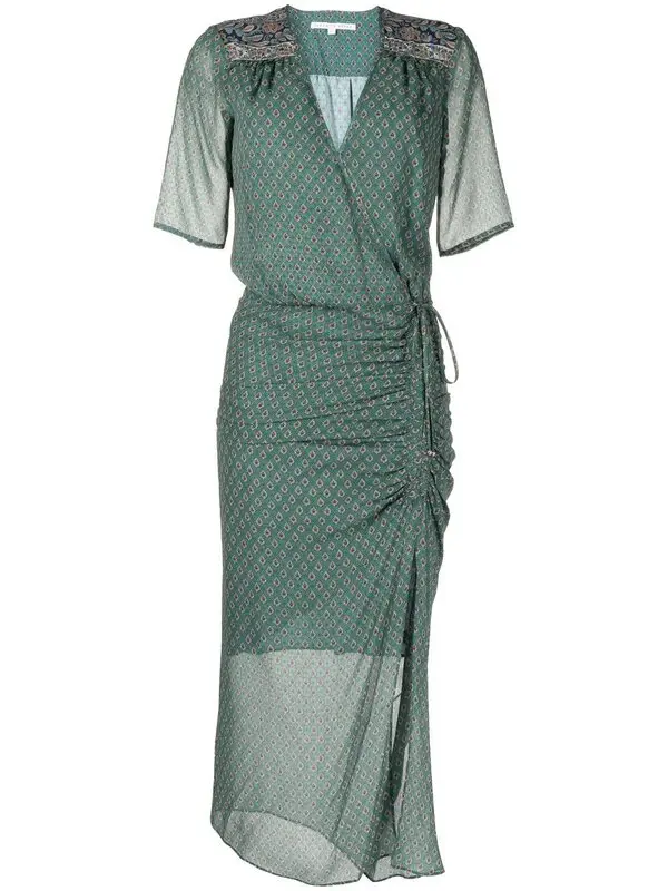 Veronica Beard Patterned Silk Maxi Dress