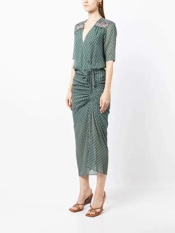 Veronica Beard Patterned Silk Maxi Dress
