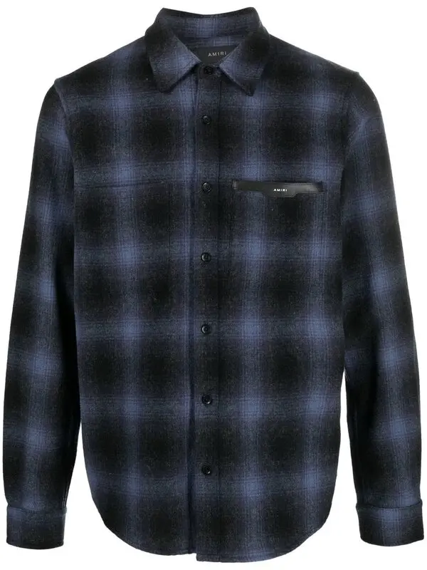 Amiri Logo-patch Check-print Shirt