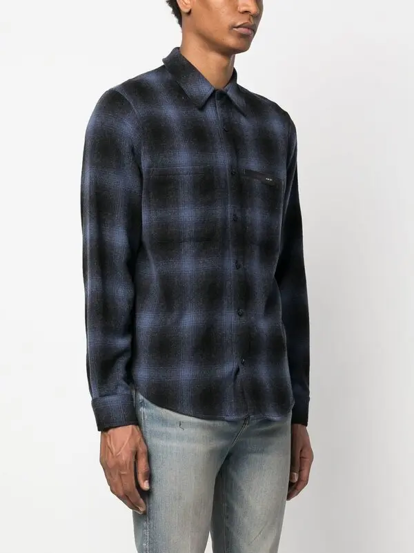Amiri Logo-patch Check-print Shirt