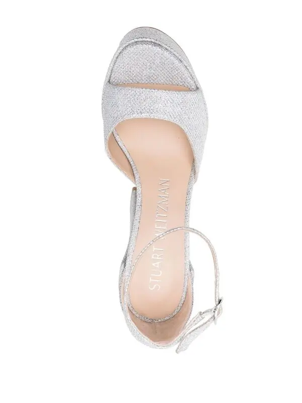 STUART WEITZMAN 150mm Glittered Platform Sandals - Silver