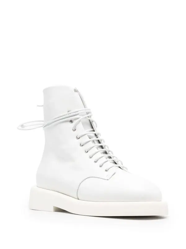 Marsèll Gommello Leather Combat Boots - White