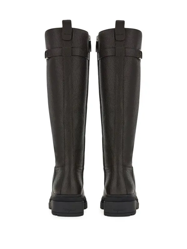 FERRAGAMO Vara-chain Detail Boots - Black
