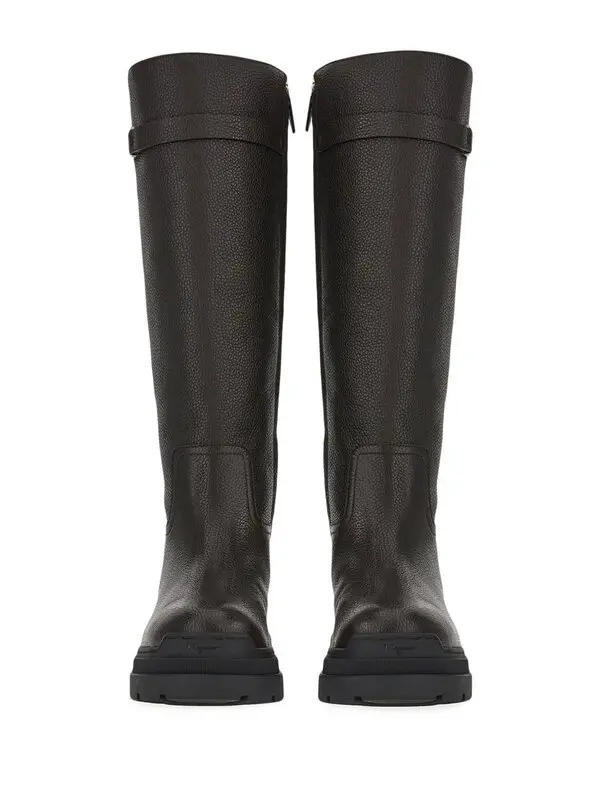 FERRAGAMO Vara-chain Detail Boots - Black