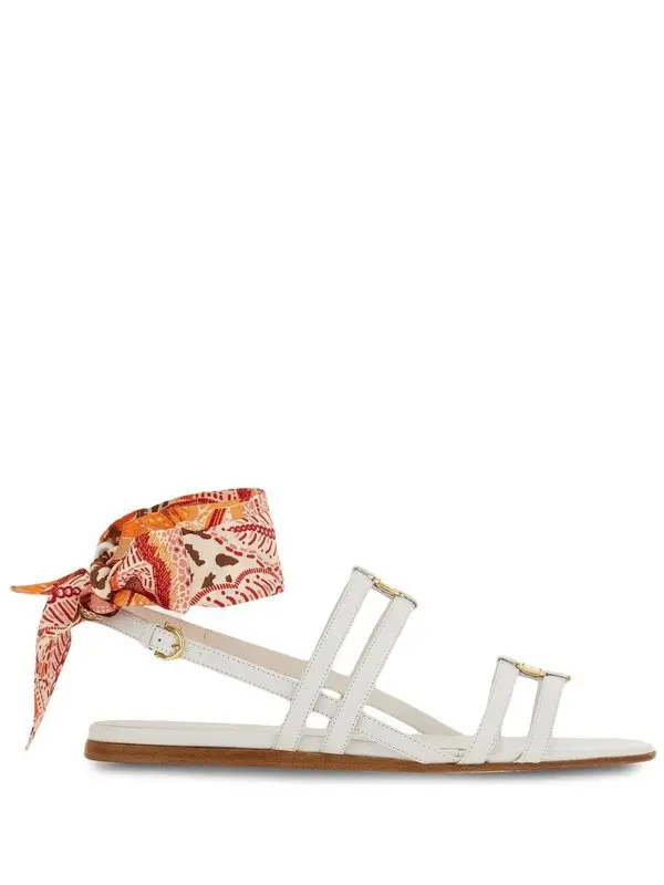 FERRAGAMO Vara Lace-up Sandals - White