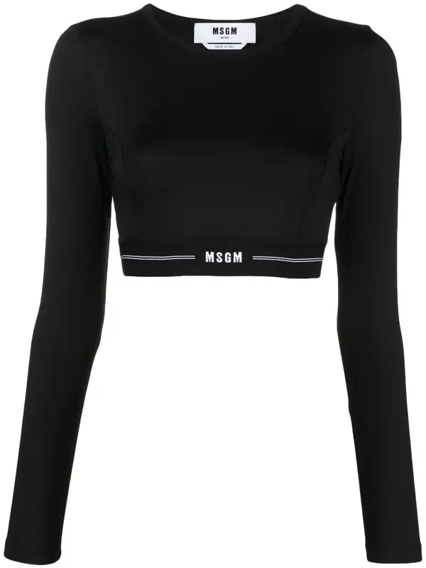 MSGM Logo Underband Cropped Top