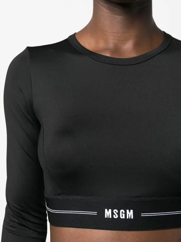 MSGM Logo Underband Cropped Top