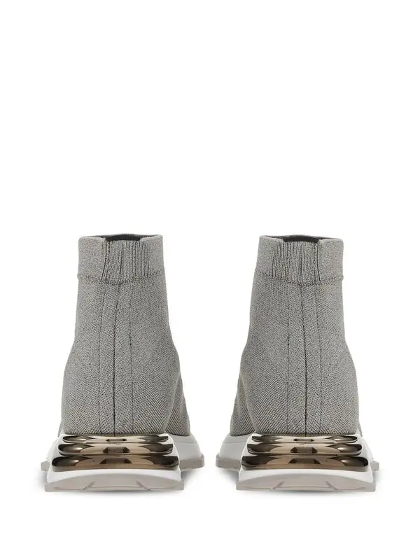 FERRAGAMO Logo-print Sock Sneakers - Grey