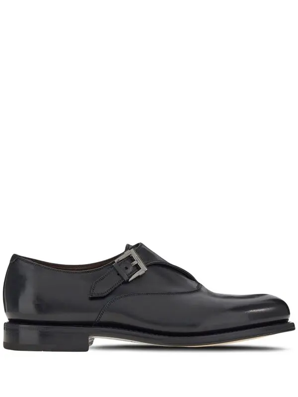 FERRAGAMO Leather Monk Strap Shoes