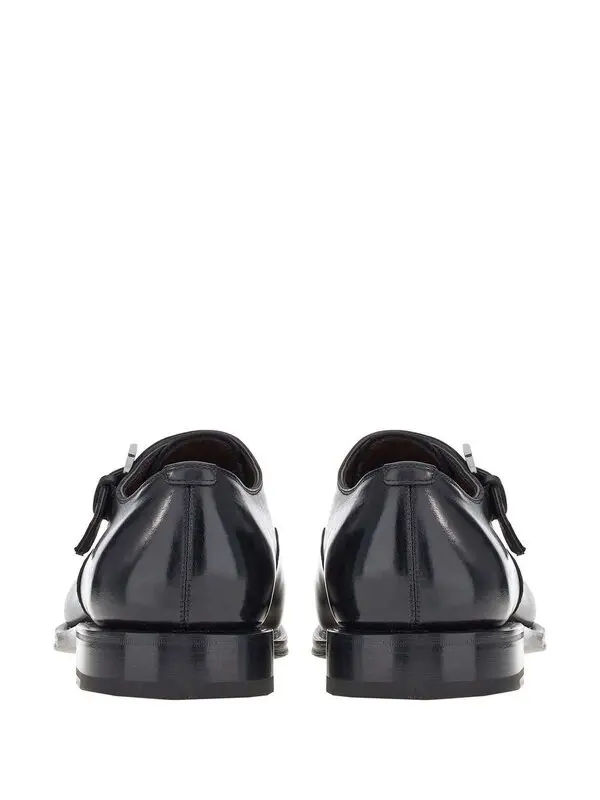FERRAGAMO Leather Monk Strap Shoes