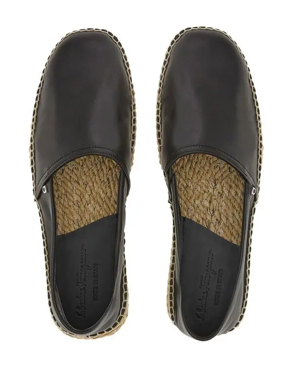 FERRAGAMO Gancini-buckle Leather Espadrilles
