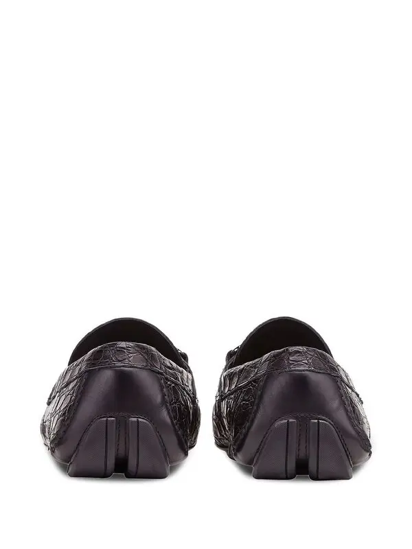 FERRAGAMO Crocodile-effect Leather Loafers