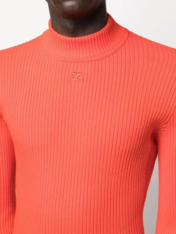 COURREGES Ribbed Knit Jumper - Red