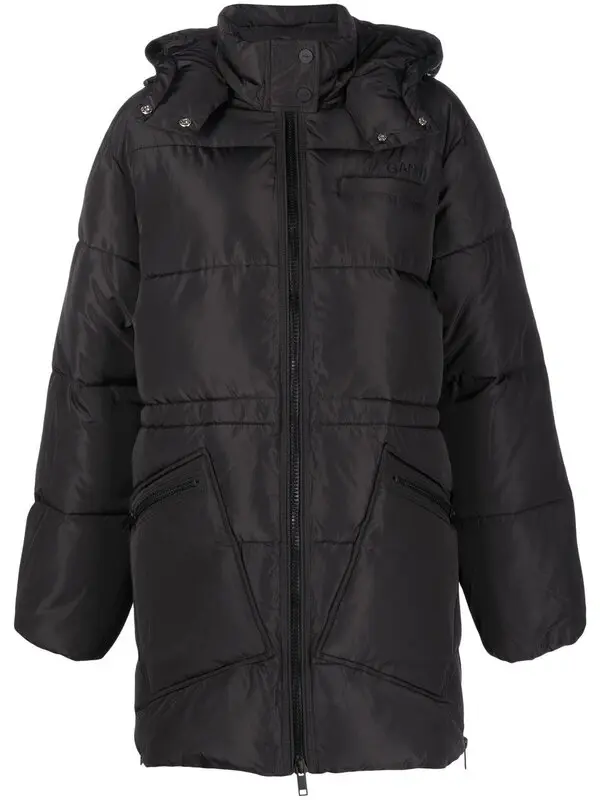 GANNI Oversized Tech Puffer Midi Jacket