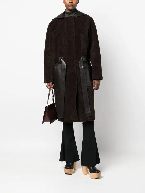 LOW CLASSIC Faux-leather Zip-up Coat