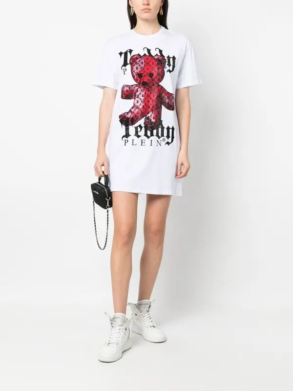 Philipp Plein Teddy Bear T-shirt Dress