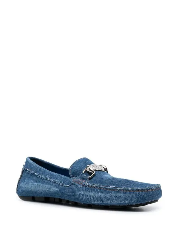 Philipp Plein Denim Slip-on Moccasins