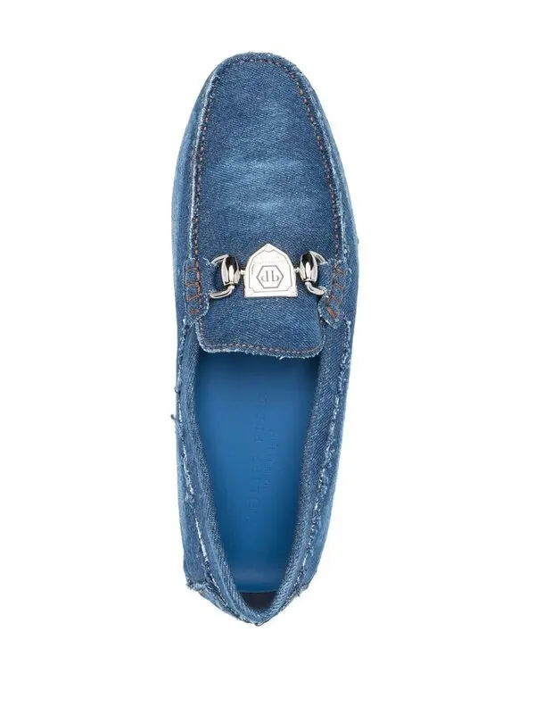 Philipp Plein Denim Slip-on Moccasins