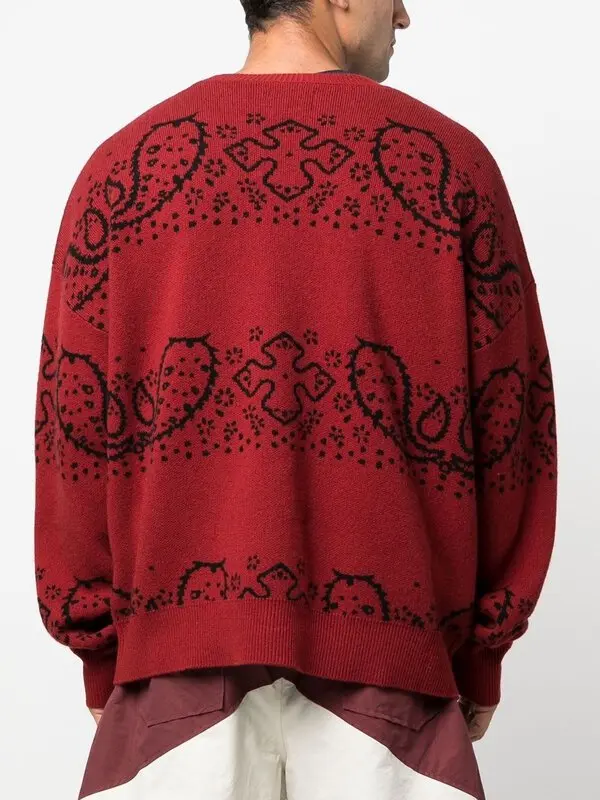 Rhude Bandana-jacquard Cardigan - Red