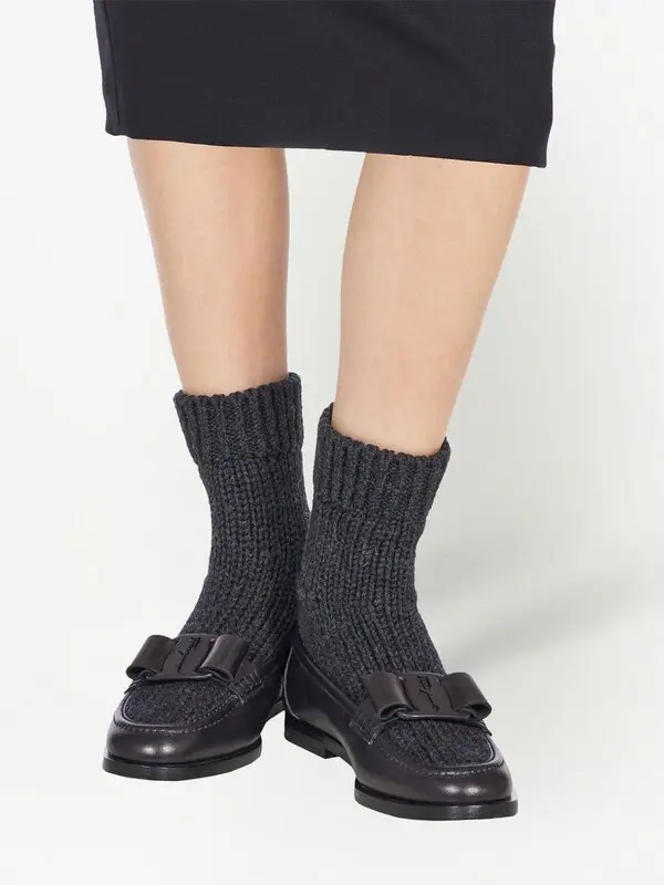 FERRAGAMO Vara Bow Sock Loafers