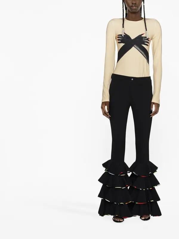 Emilio Pucci Marmo-print Ruffled Trousers