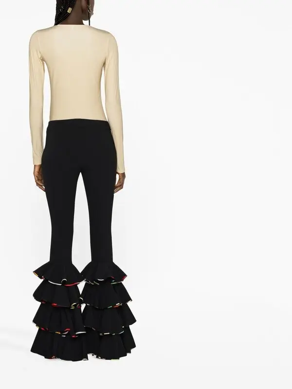 Emilio Pucci Marmo-print Ruffled Trousers