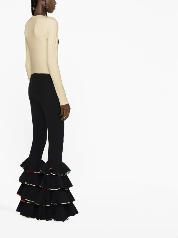 Emilio Pucci Marmo-print Ruffled Trousers