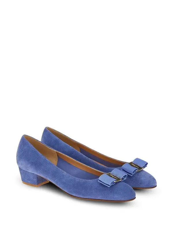 FERRAGAMO 30mm Vara Bow Suede Pumps