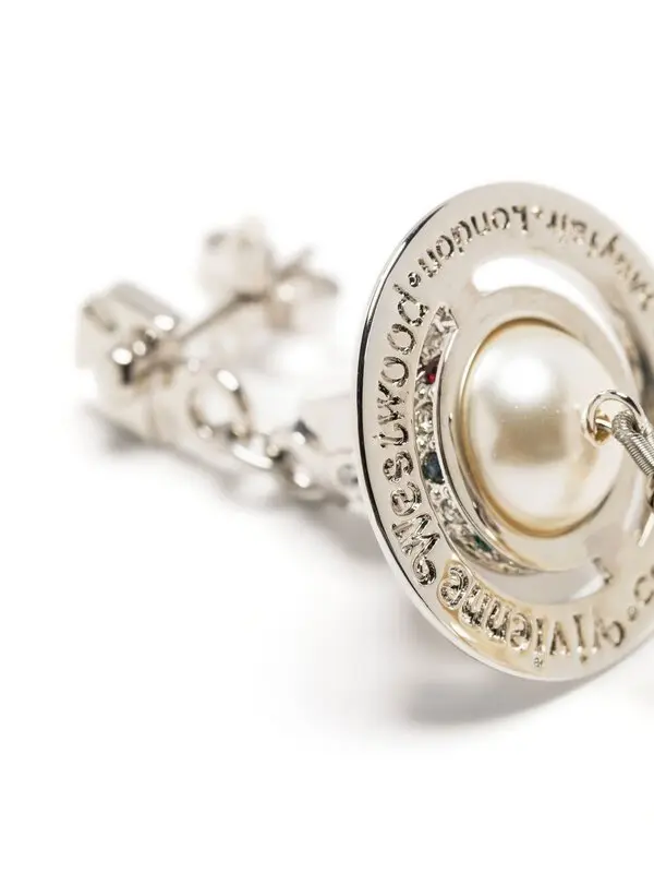 Vivienne Westwood Broken Pearl Drop Earrings - Silver | Editorialist