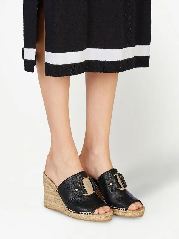 FERRAGAMO Logo-plaque Espadrille Wedges