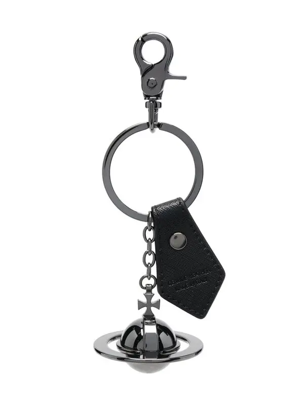 VIVIENNE WESTWOOD Saffiano Orb Keychain - Black