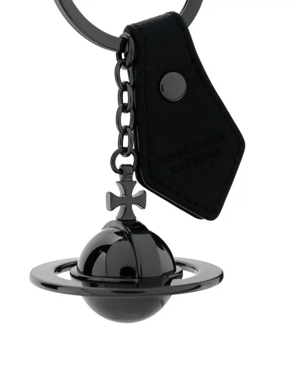VIVIENNE WESTWOOD Saffiano Orb Keychain - Black