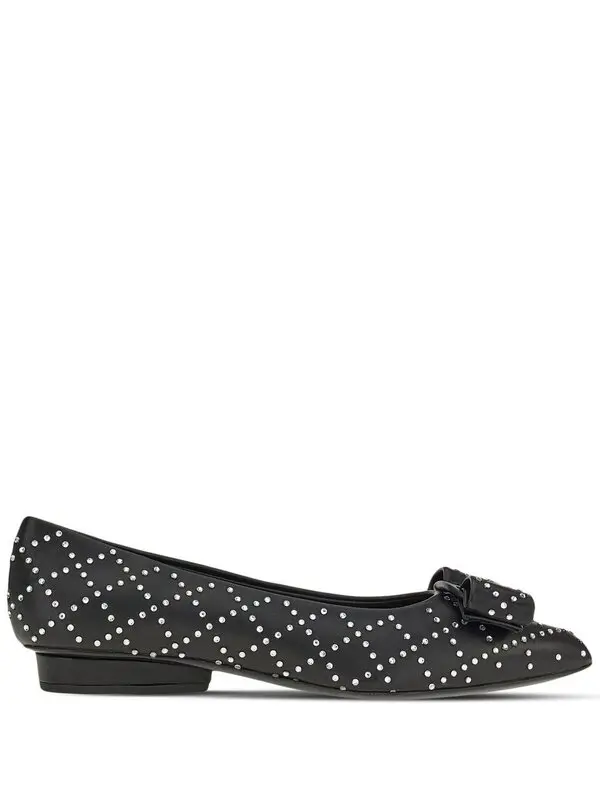 FERRAGAMO Viva Rhinestone-embellished Flat Pumps