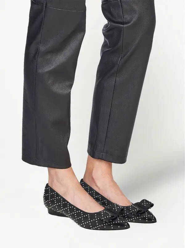 FERRAGAMO Viva Rhinestone-embellished Flat Pumps