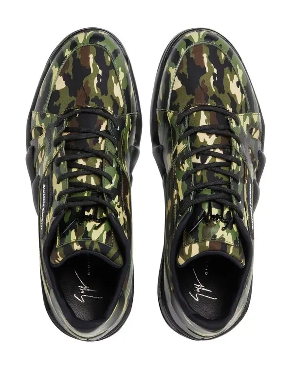 GIUSEPPE ZANOTTI Talon Camouflage Lace-up Sneakers - Green