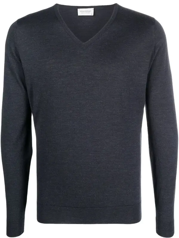 John Smedley V-neck Long-sleeved Jumper - Grey